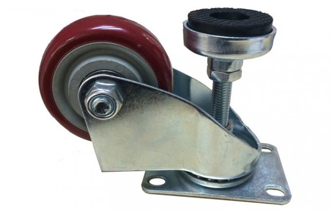 Logam Pipa Adjuster PVC / PU Heavy Duty Caster Roda untuk Pipe Rack Sistem